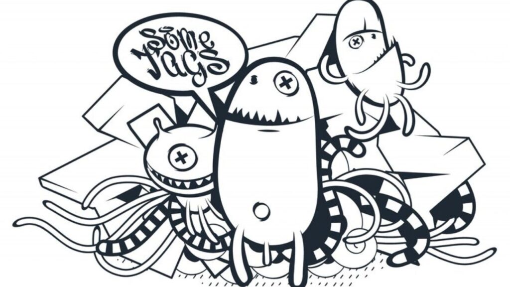Glitch Tech Coloring Pages for Fans